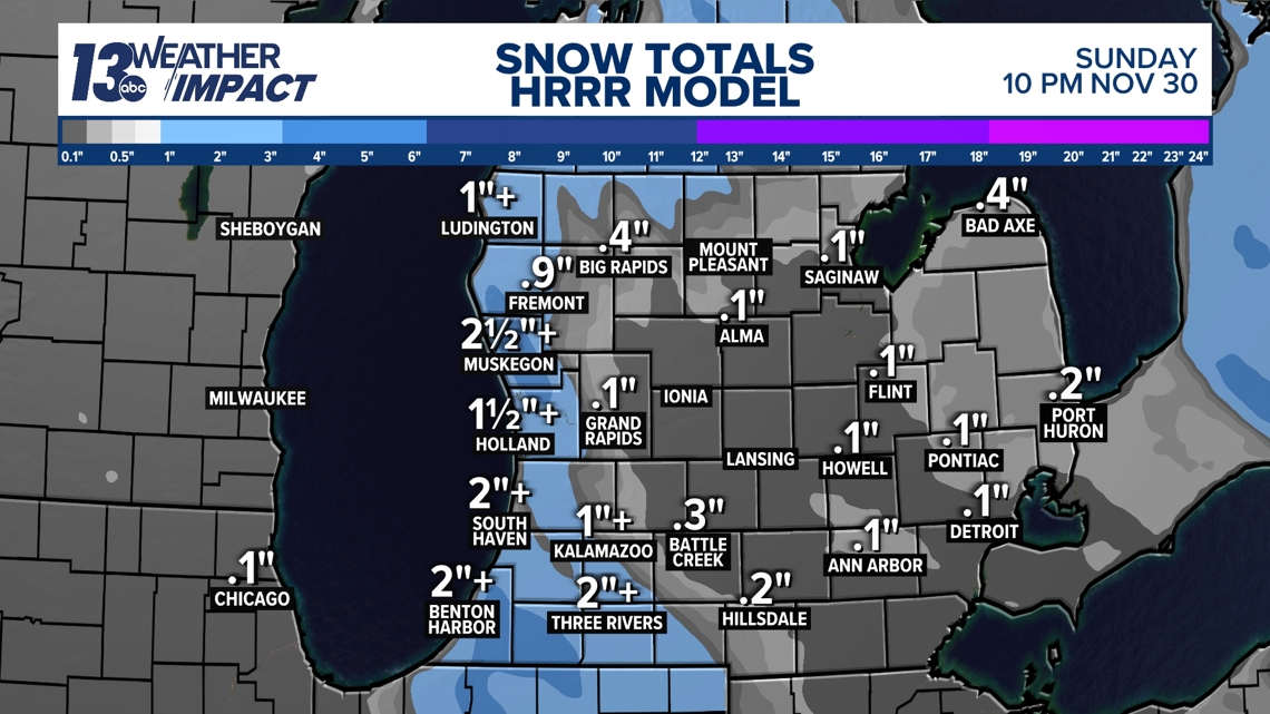 How much snow did we get? Weekend West Michigan snowfall totals ...