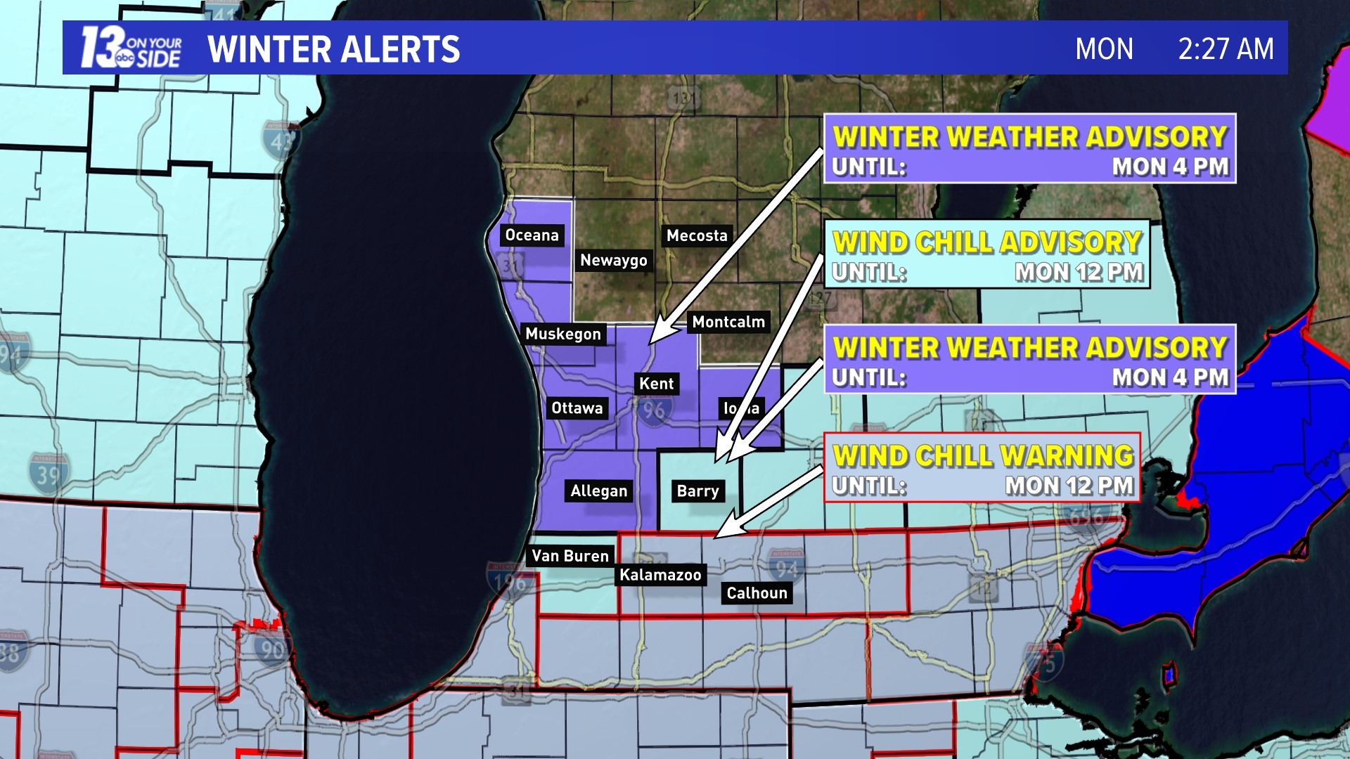Frigid temperatures & bouts of lake effect snow ahead | wzzm13.com