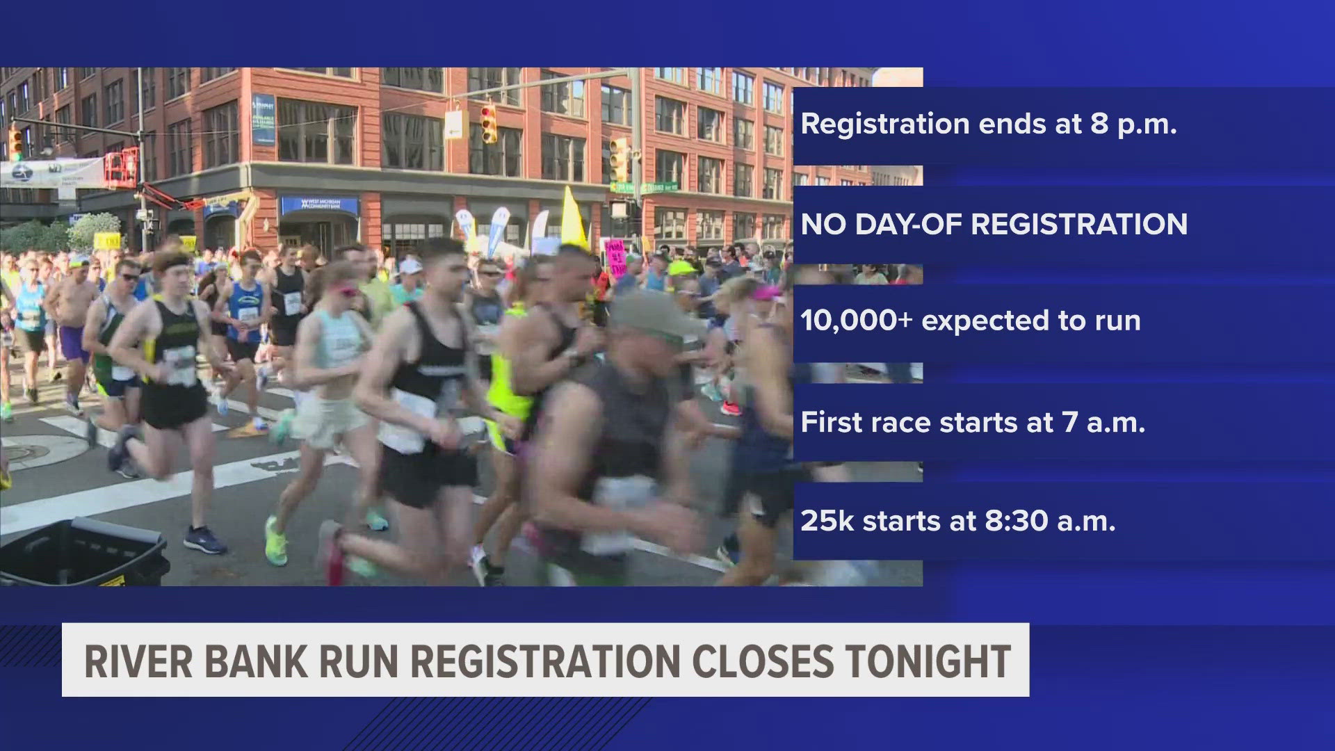 Amway River Bank Run | Road closures, parking information for the ...