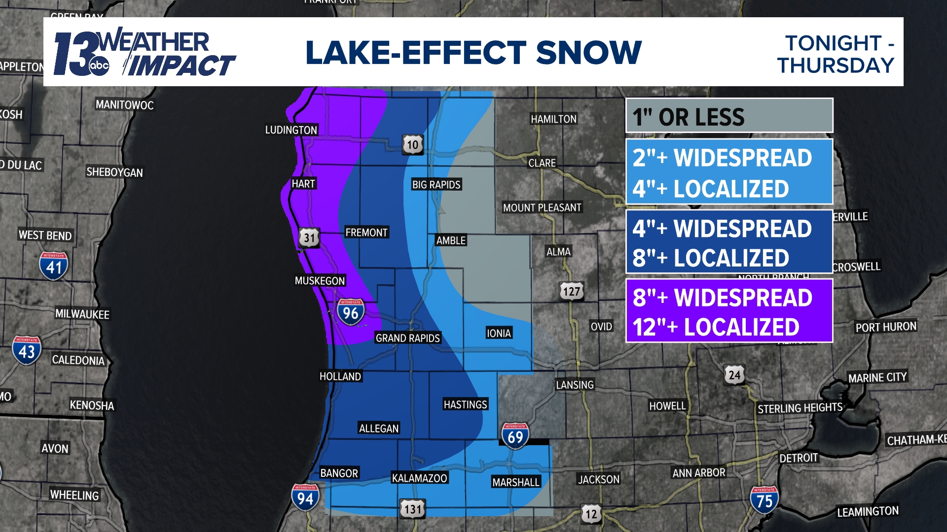 West Michigan Winter Storm: Lake-Effect Snow, Blustery, and Subzero ...