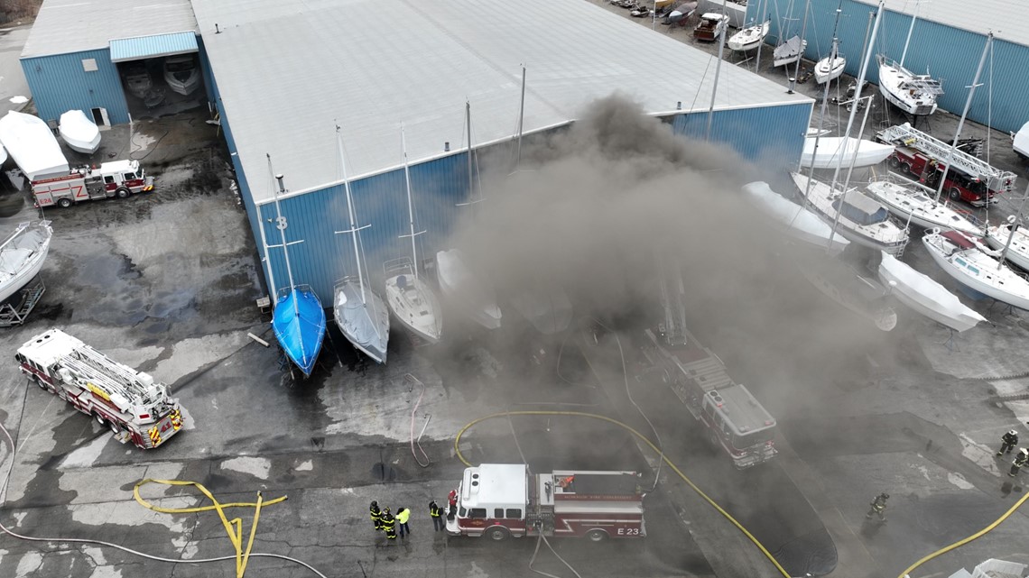 Fire damages boats stored at Safe Harbor Great Lakes Marina | wzzm13.com