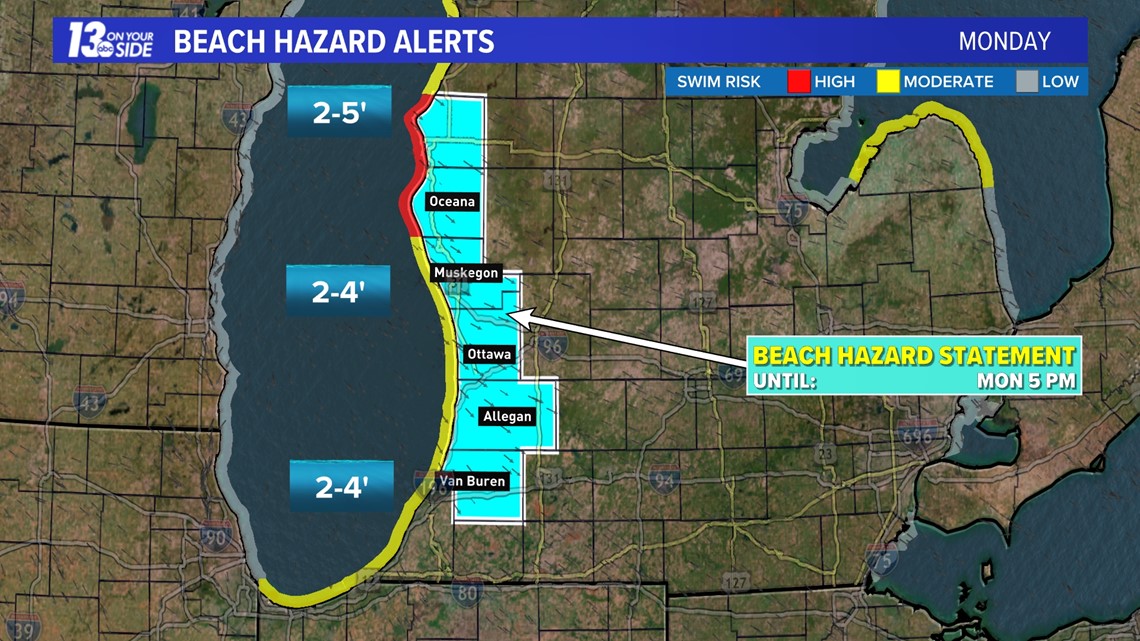Lake Michigan conditions improving, but waves still expected | wzzm13.com