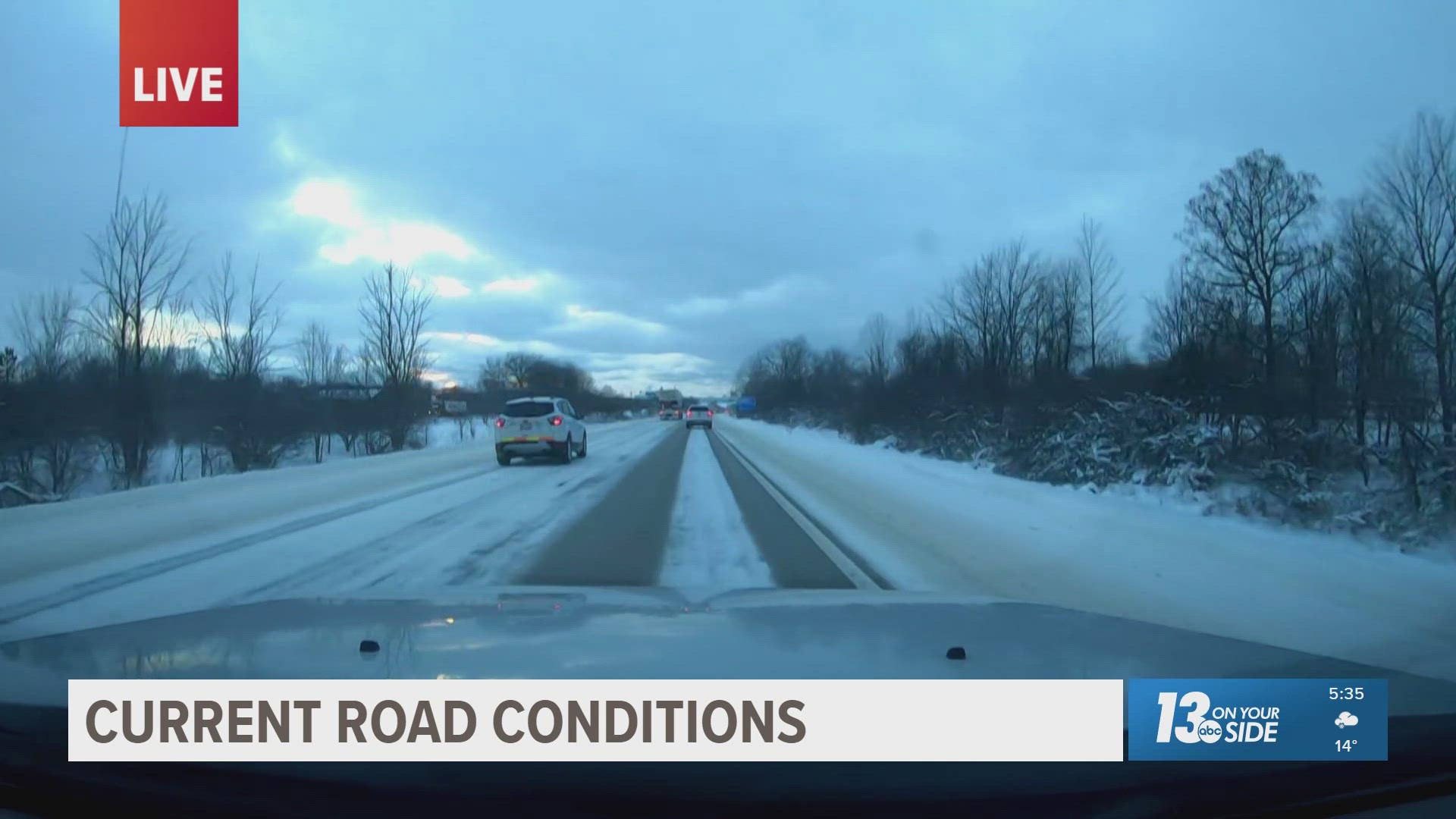 Live look at road conditions in West Michigan on Jan. 20 at 5:30 p.m ...