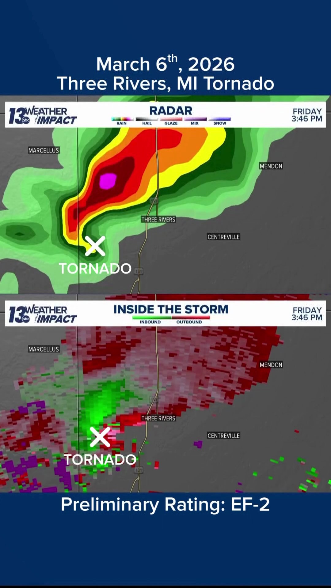 Three Rivers Tornado - March 6th, 2026 Radar Loop | wzzm13.com