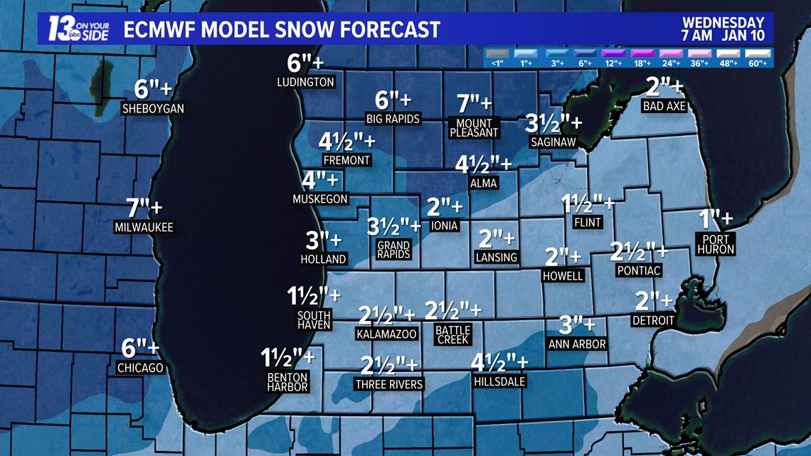 Winter storm tracker | Timeline of snow expected in Michigan | wzzm13.com