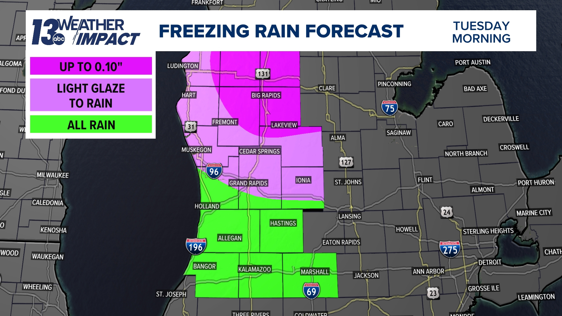 Dense fog, freezing rain to impact Tuesday morning commute | wzzm13.com
