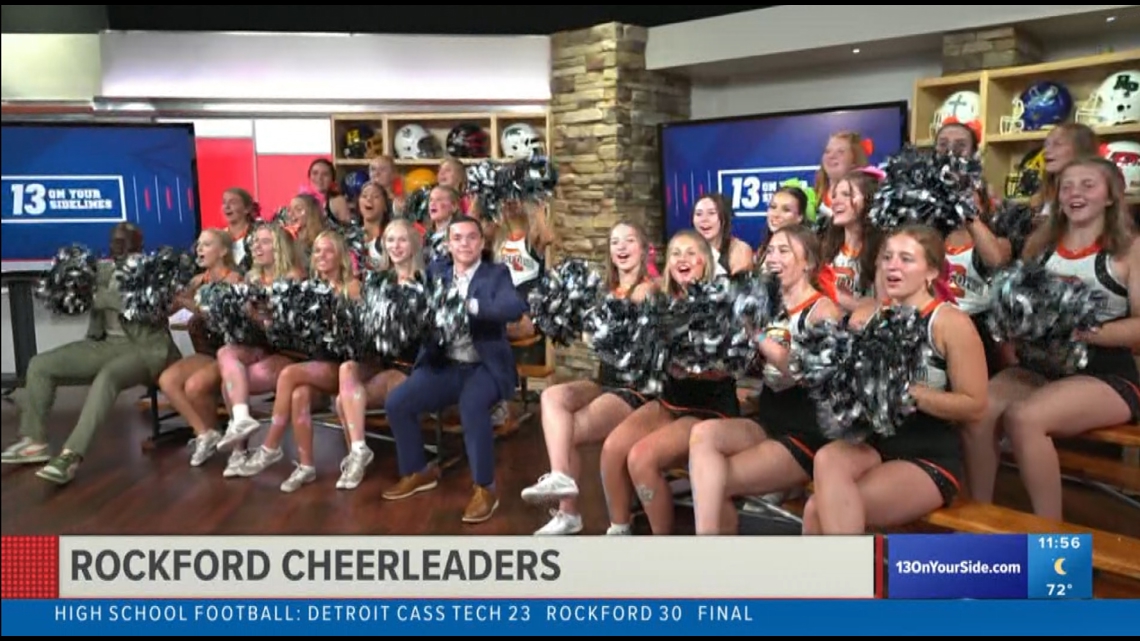 Sports anchors Jacob Seus and Yaw Bonsu cheer with the Rockford Rams ...