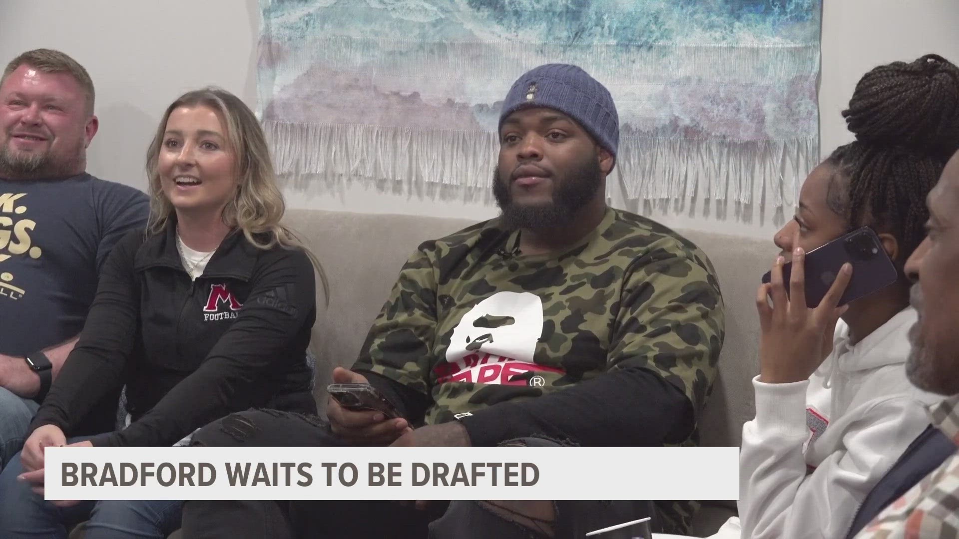 Muskegon's Anthony Bradford waits to be called at 2023 NFL Draft ...