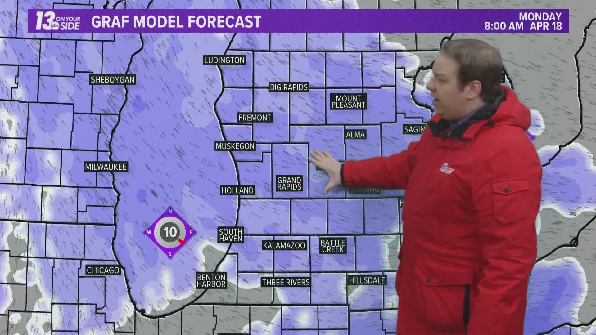 April 18 Snowfall Forecast | wzzm13.com