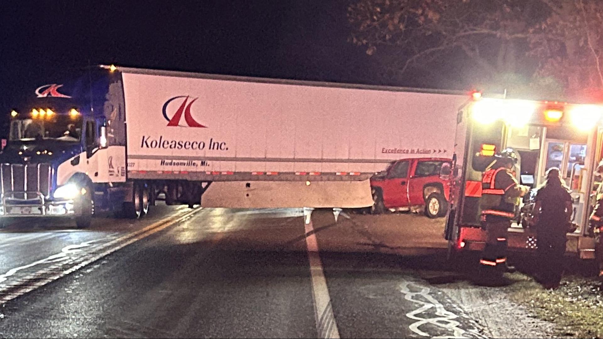 2 teens hospitalized in Montcalm Township semi-truck and pickup crash ...