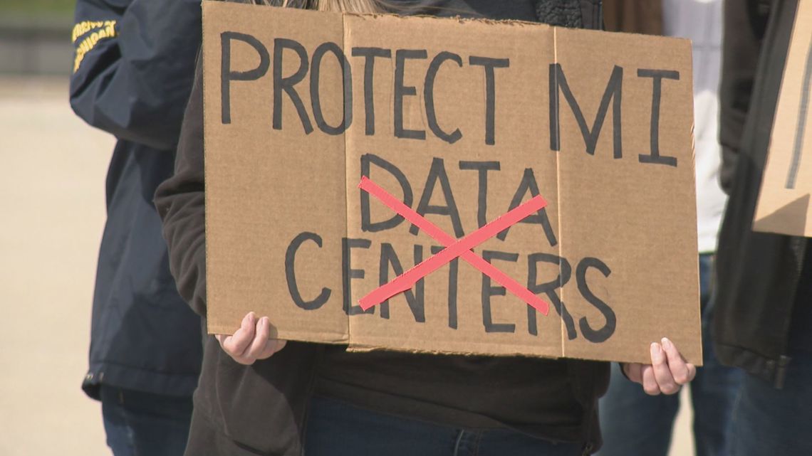 'This isn't fair' | Anti-data center protest held in Grand Rapids ...