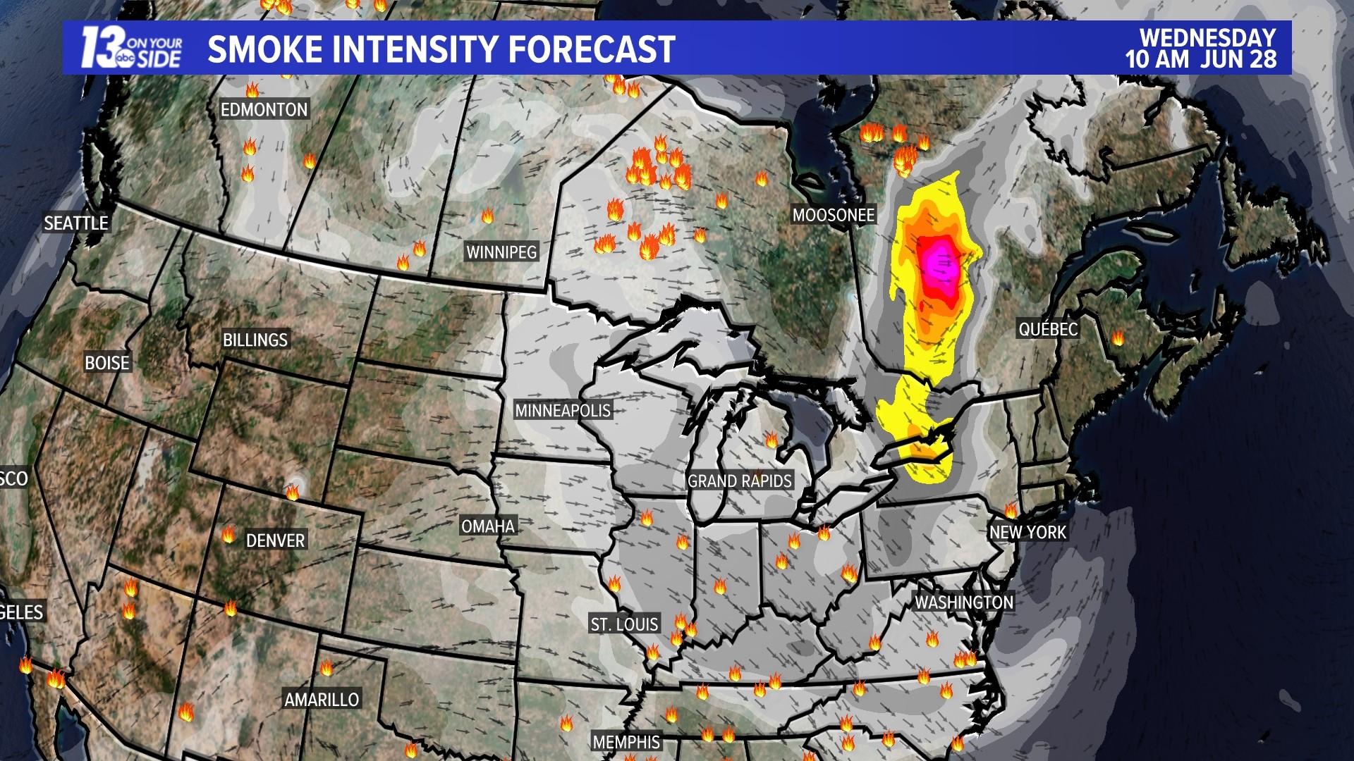 Where are the wildfires creating smoky skies in West Michigan? | wzzm13.com