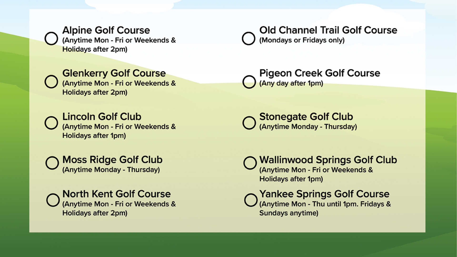 13 ON YOUR SIDE Golf Card | Golfing deals in West Michigan | wzzm13.com