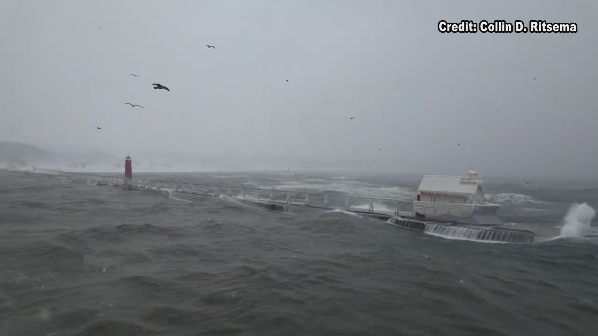 Drone video shows nasty winter storm's fury | wzzm13.com