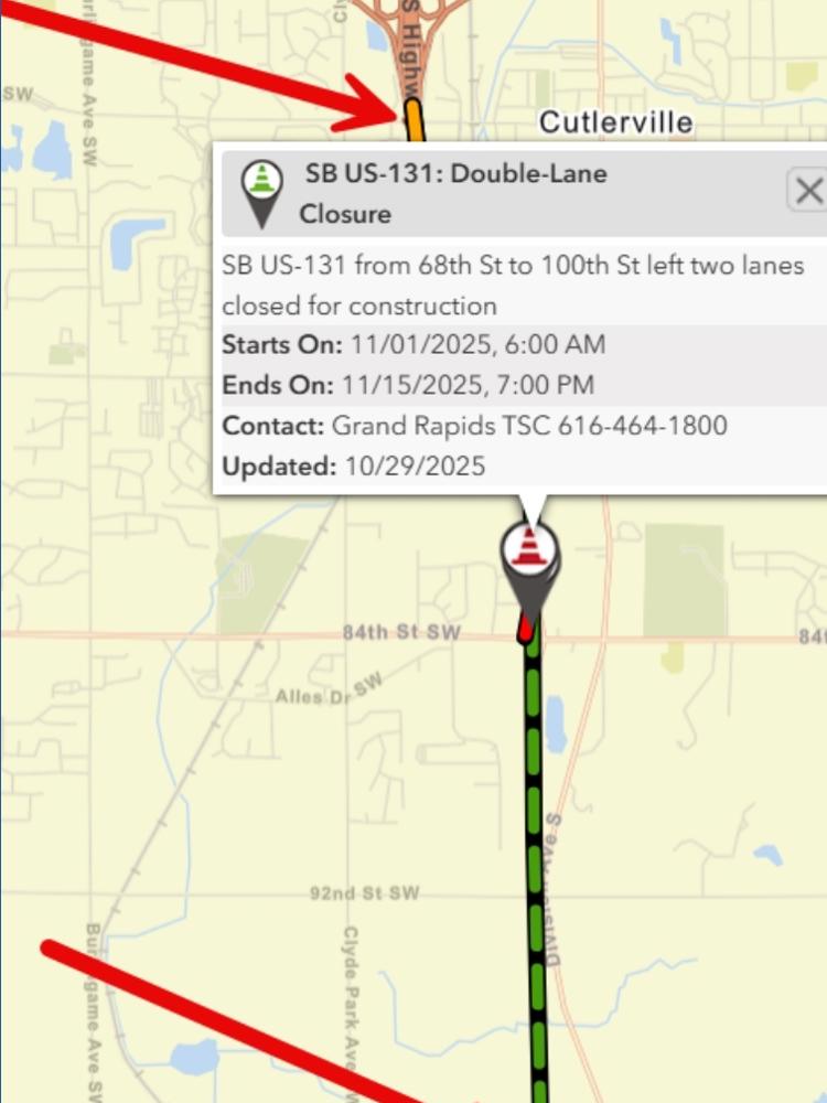 US 131 closure in Byron Center starts Saturday | wzzm13.com