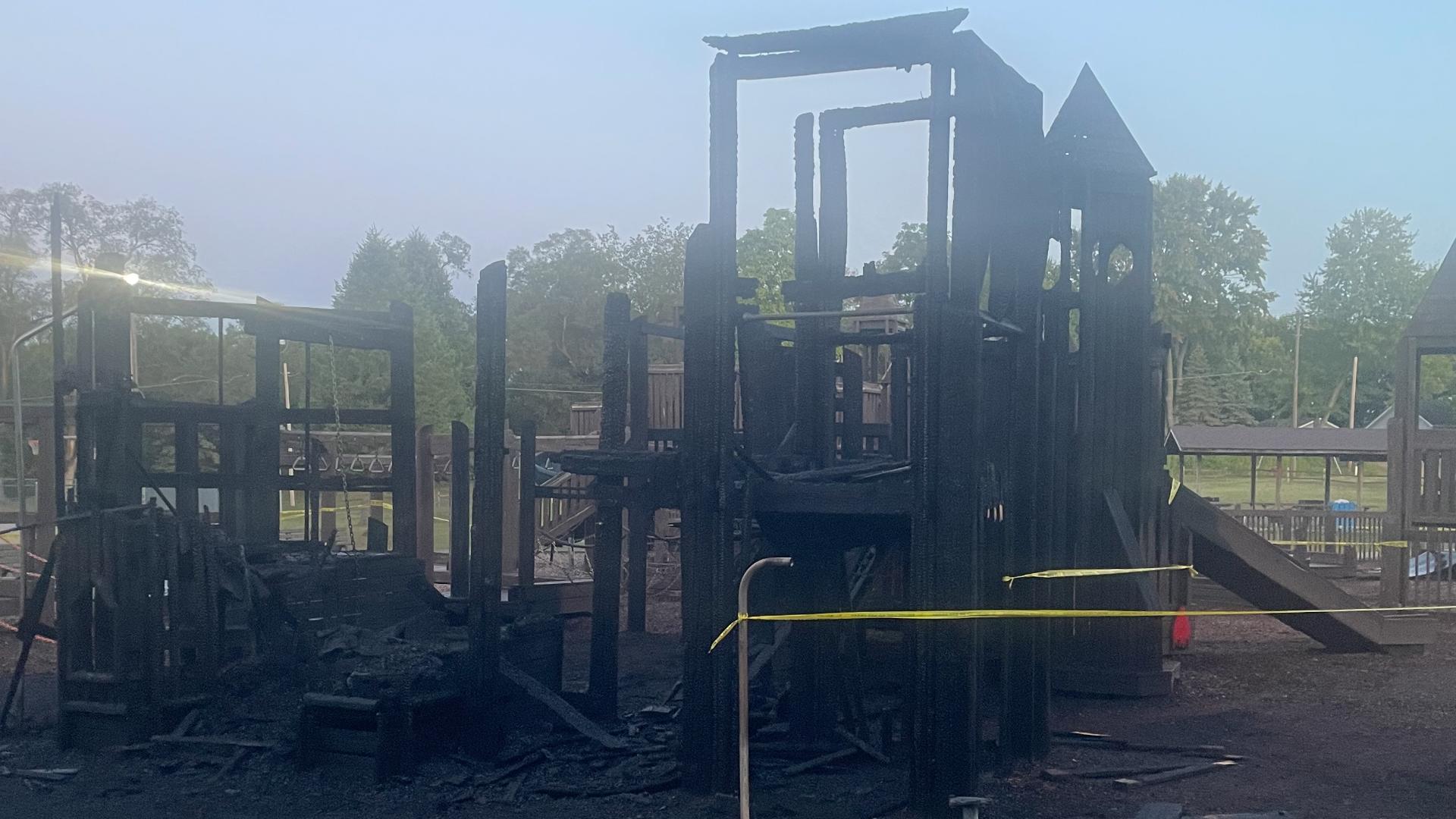 Volunteers helped build Otsego playground that burned Tuesday morning ...