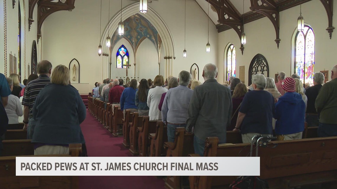 Packed pews at St. James Church's final mass | wzzm13.com