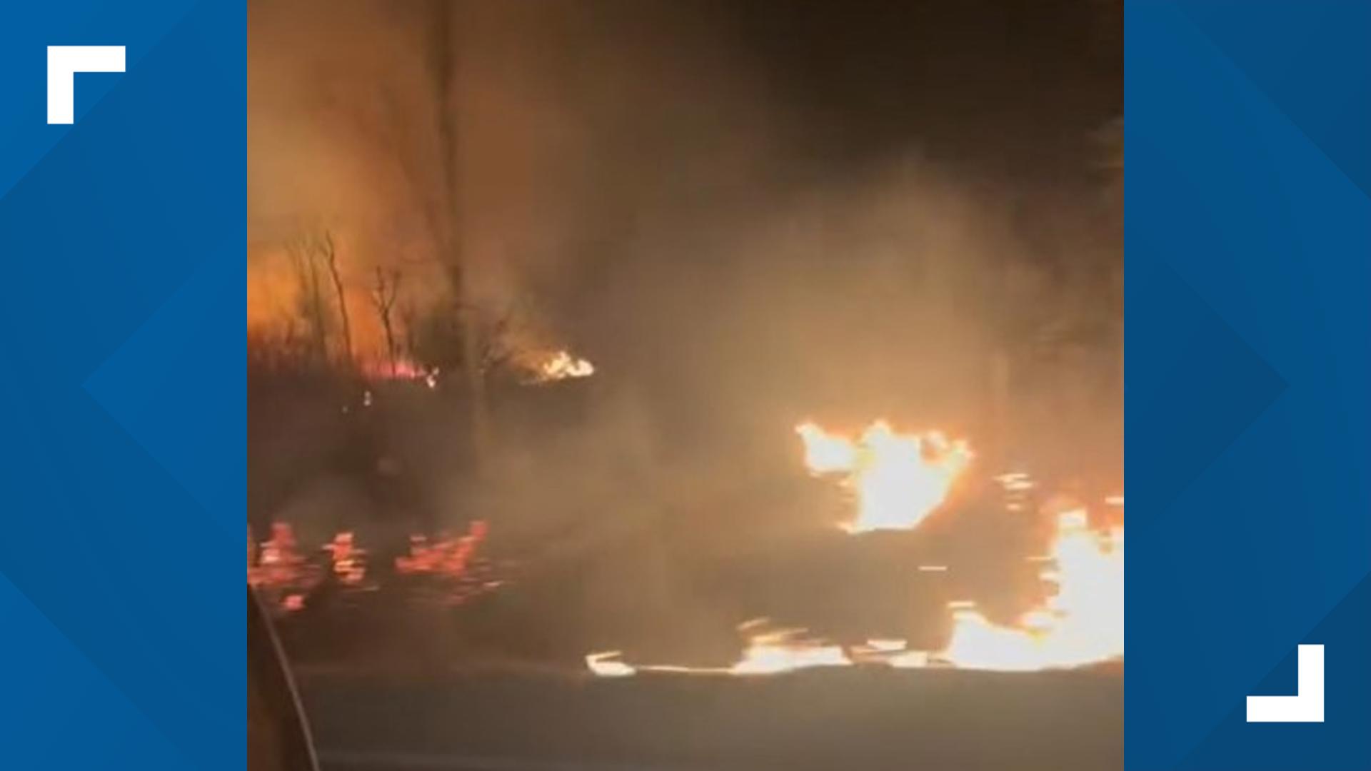 West Michigan brush fire caught on camera amid very dry conditions ...