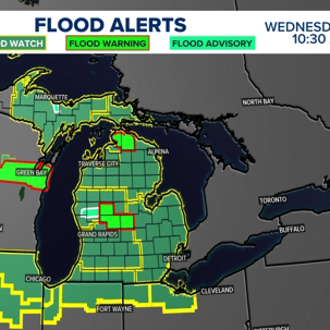 All but 2 counties in Michigan under flood watch through late Thursday ...