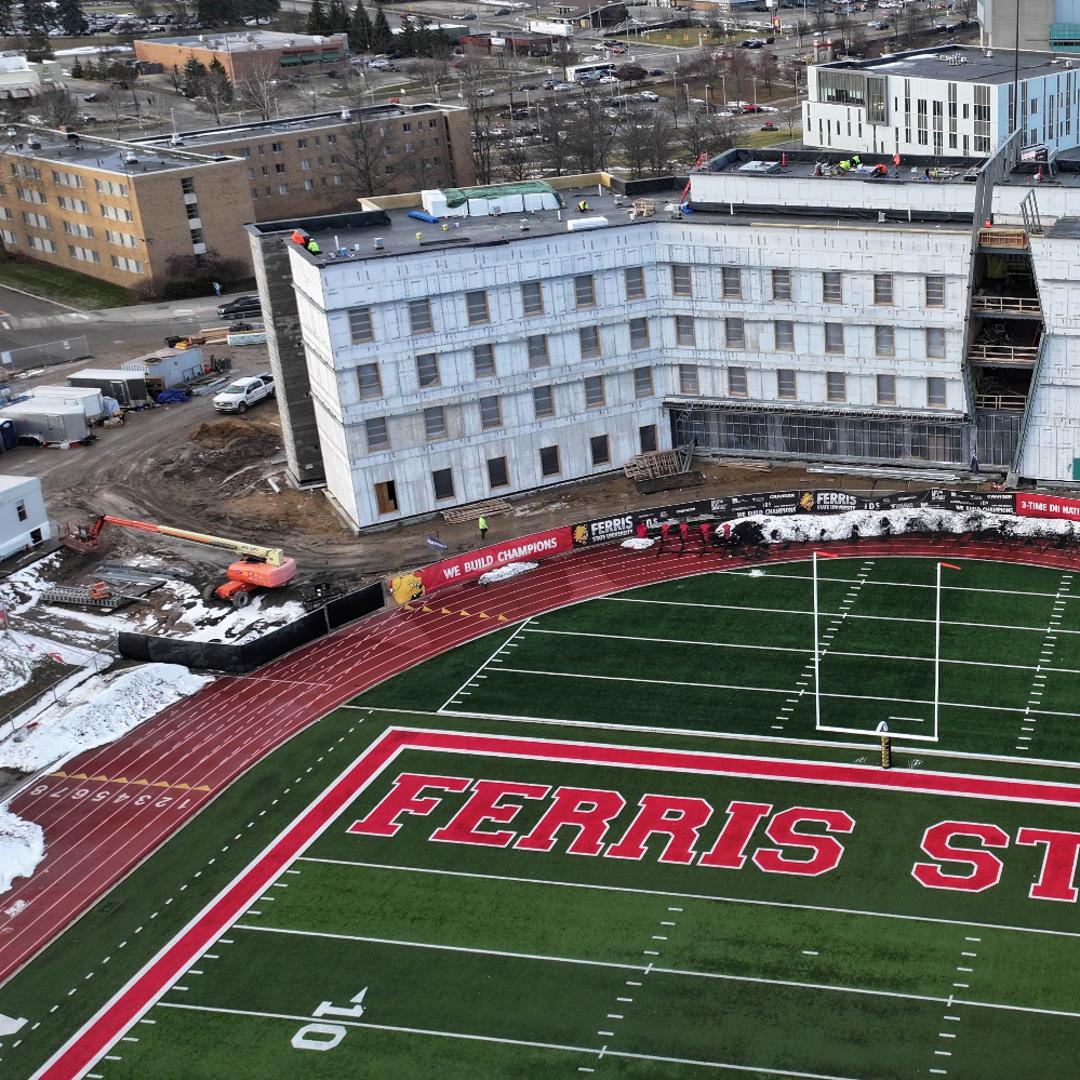 Ferris State University says residence hall with views of football ...