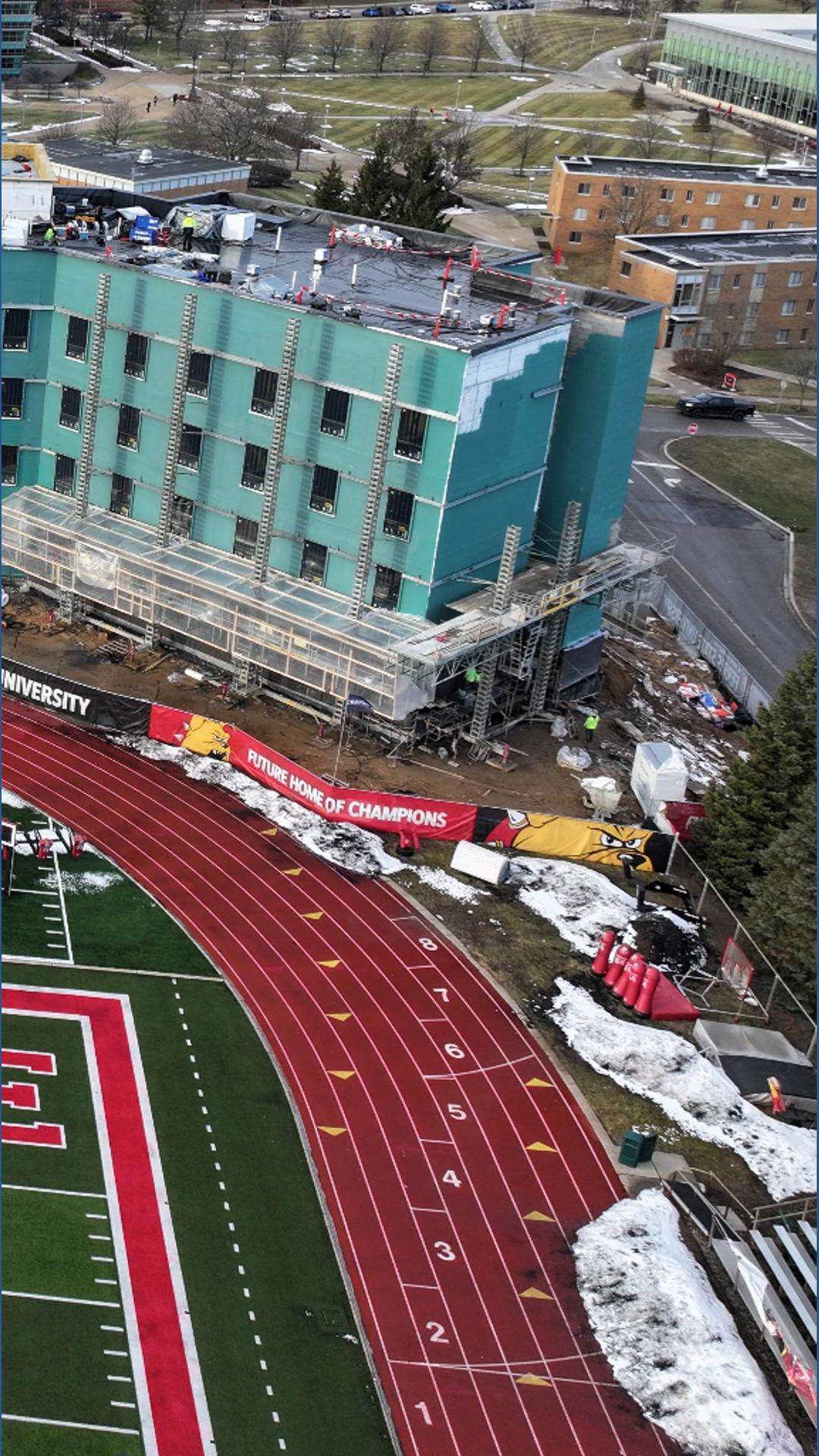 Ferris State University says residence hall with views of football ...