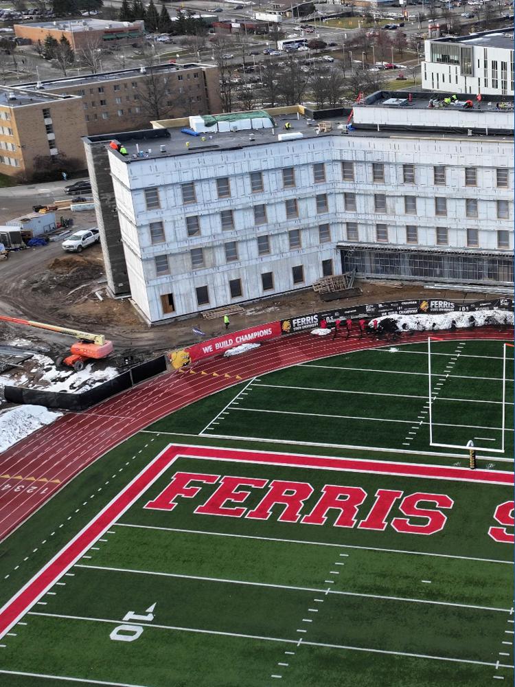 Ferris State University says residence hall with views of football ...