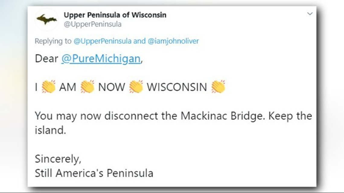 Upper Peninsula Twitter account says it is defecting to Wisconsin ...