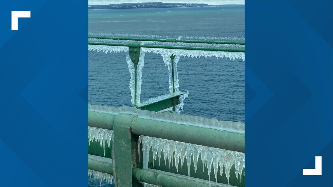 Mackinac Bridge crews say ice coat is some of the 'worst we've ever ...