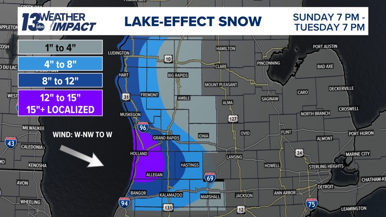 Heavy lake-effect snow into Tuesday as the core of the cold arrives ...
