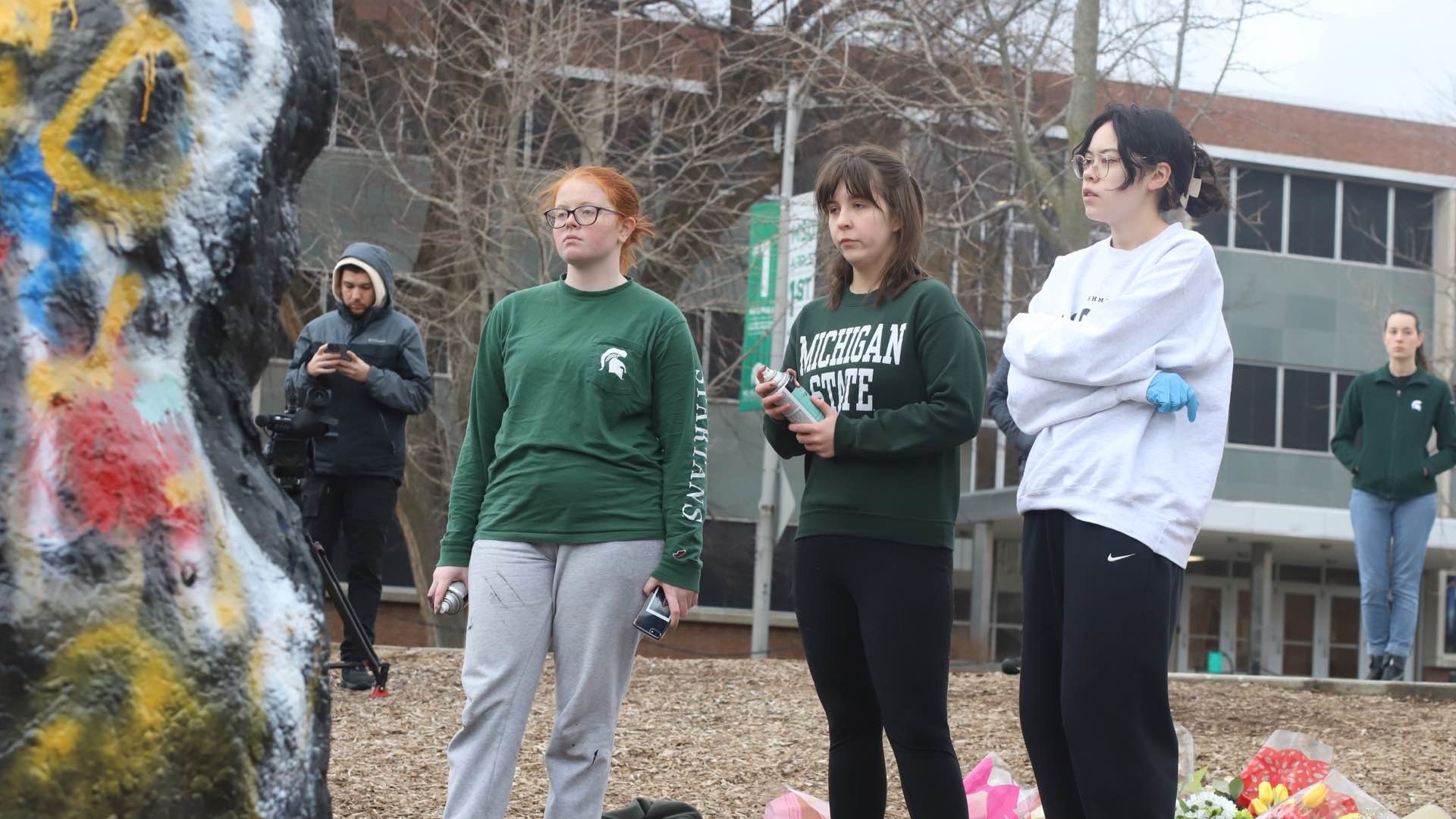 MSU's The Rock repainted with pro-gun message | wzzm13.com