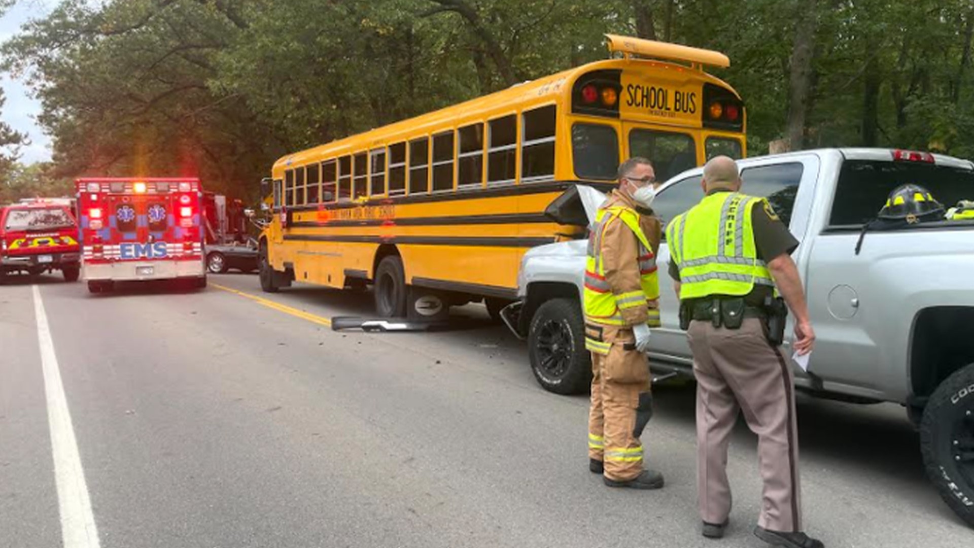 Truck strikes Grand Haven elementary school bus, injures five | wzzm13.com