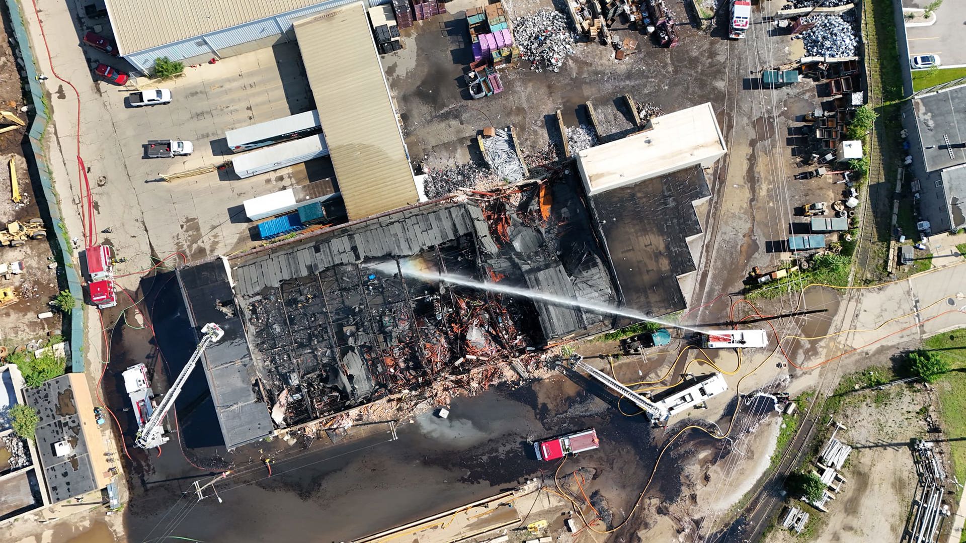 Overnight blaze at PADNOS Recycling Center caused by lightning | wzzm13.com