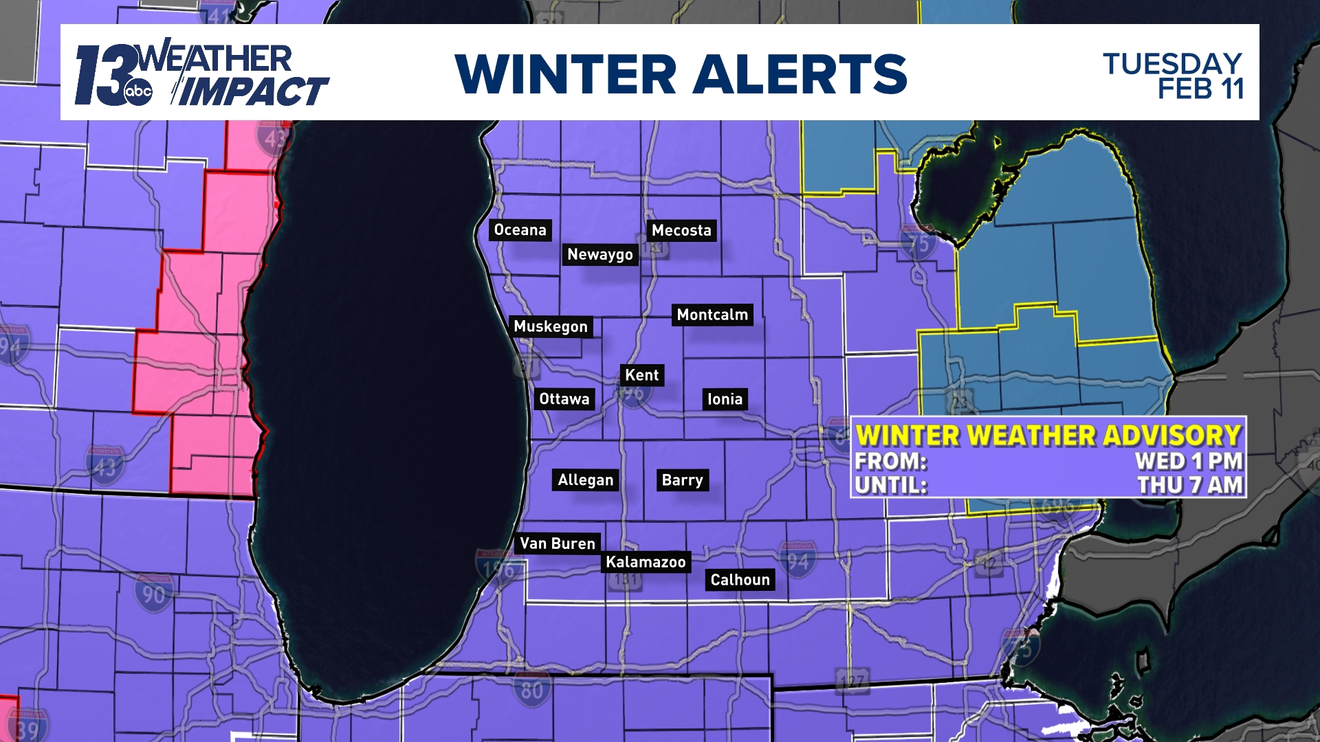 West Michigan snowfall timing, amounts, & impacts | wzzm13.com