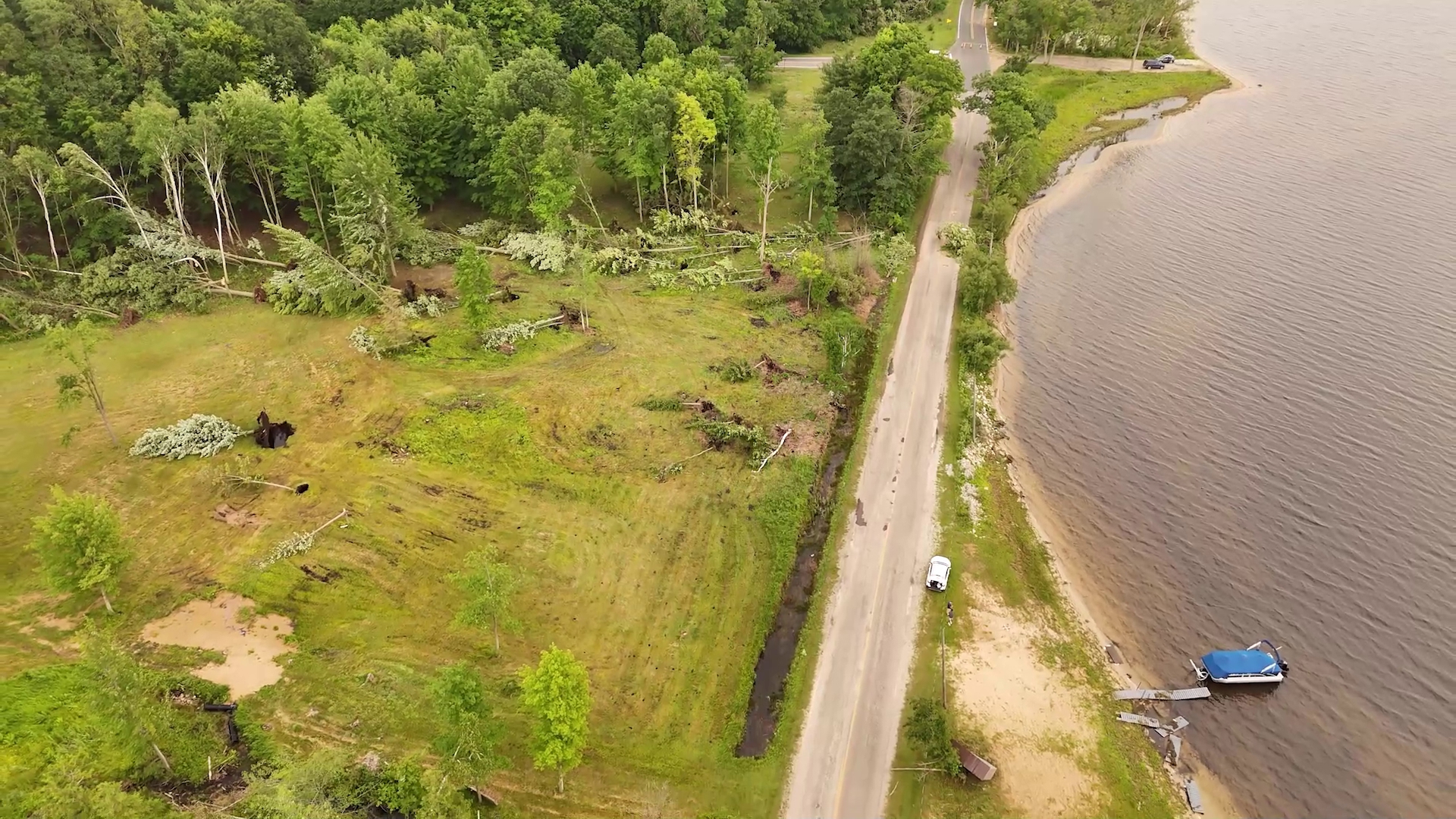 Whitehall, Michigan storm damage | Drone video | wzzm13.com