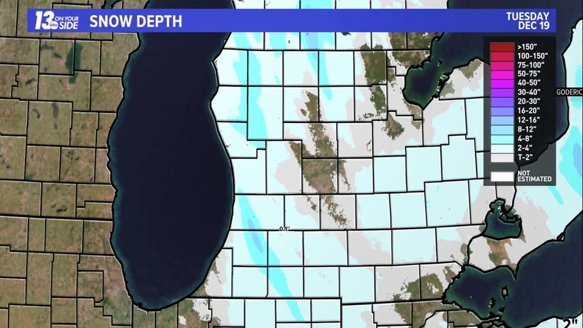 Snow fall totals in West Michigan following lake effect event | wzzm13.com