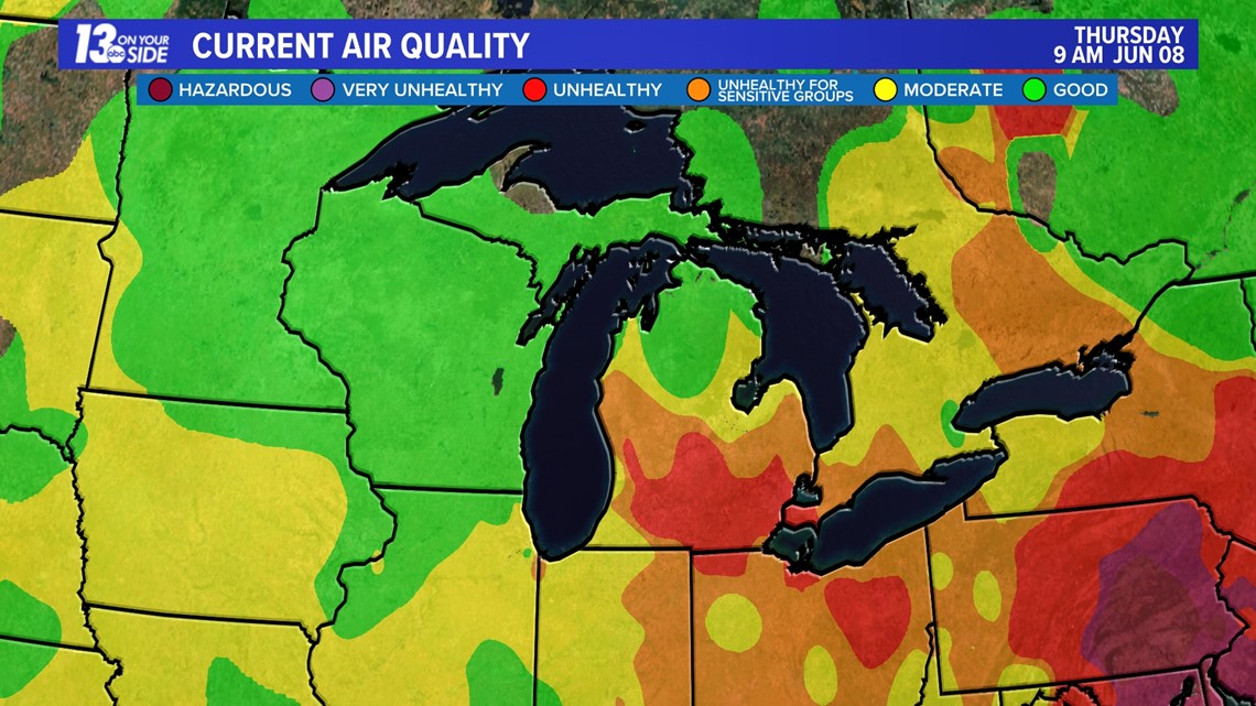 Hazardous wildfire smoke impacting sensitive groups through Friday | wzzm13.com