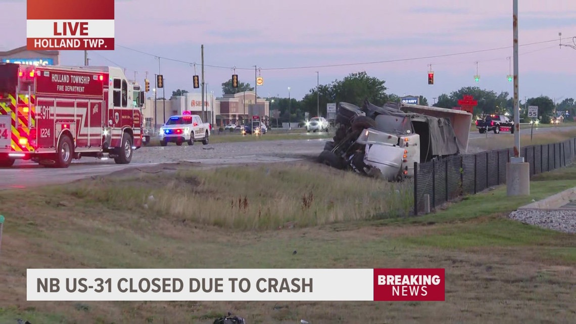 Crash involving multiple vehicles, semi truck closes part of NB US-31 in Ottawa Co. | wzzm13.com