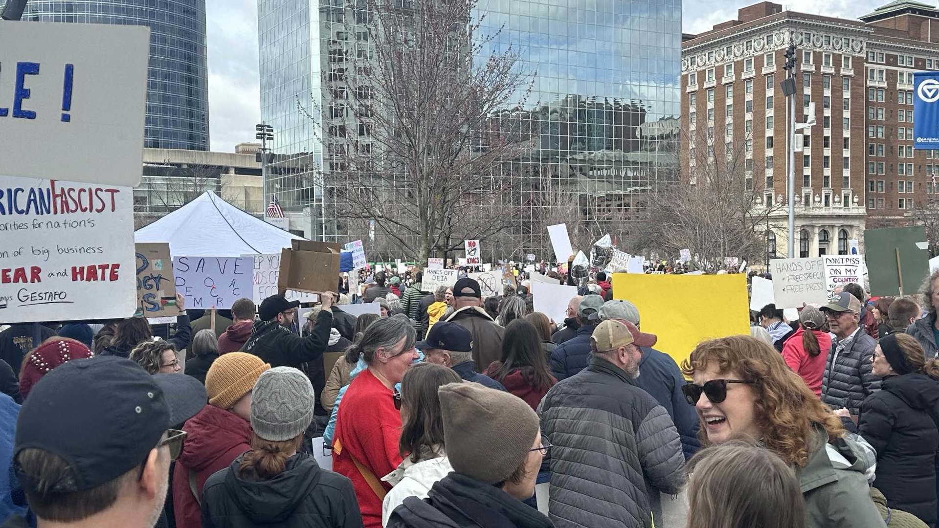 Grand Rapids demonstrators protest Trump and Musk's government cuts ...