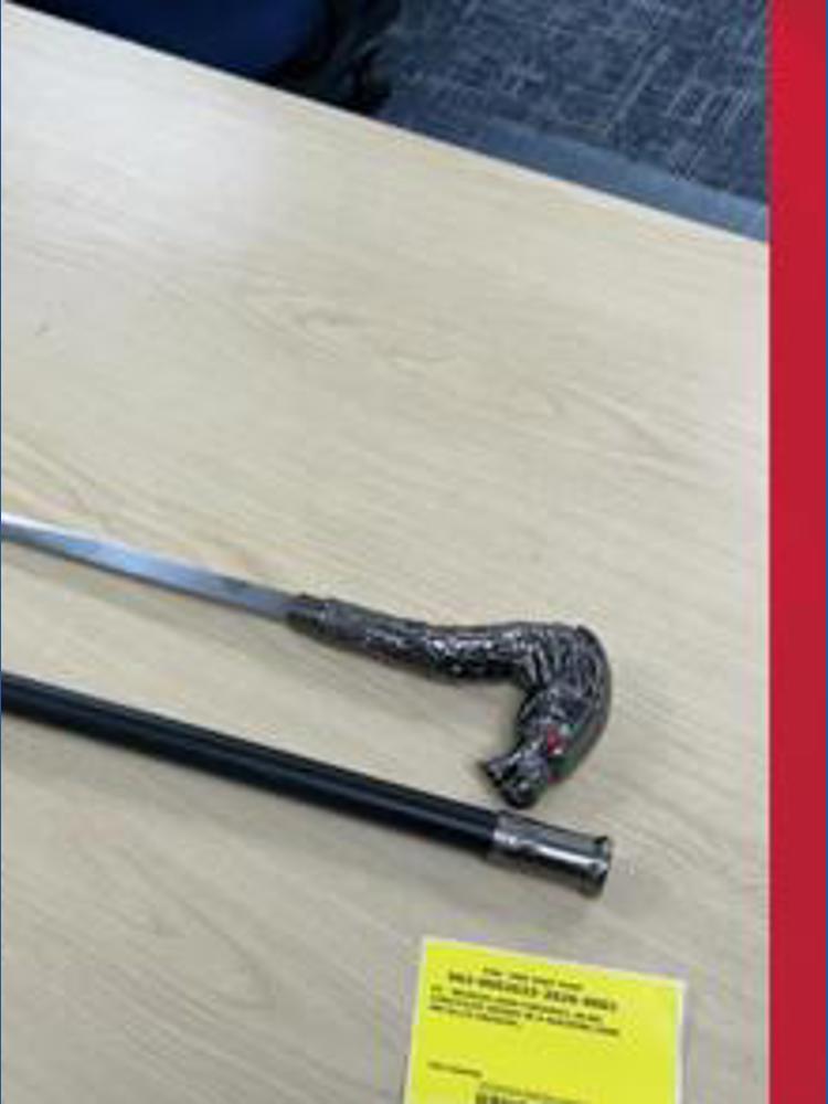 Man arrested for drugged driving, found with sword hidden in cane ...