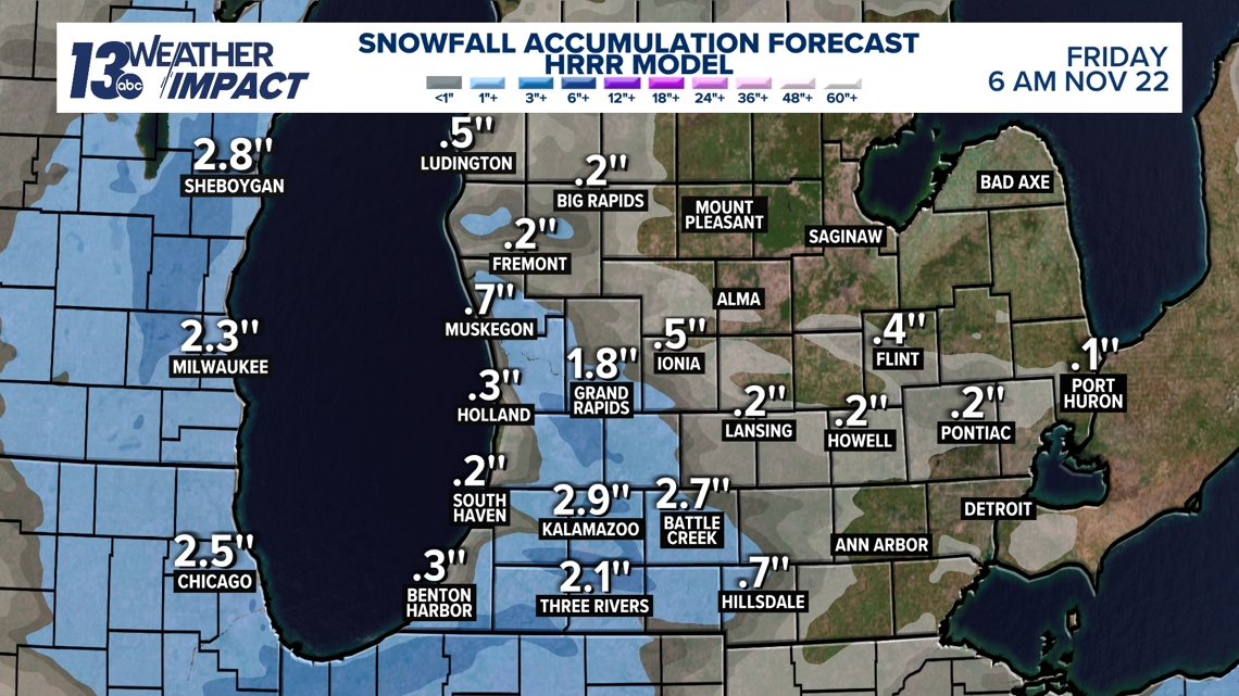 Tracking first snowfall of the season in West Michigan | wzzm13.com